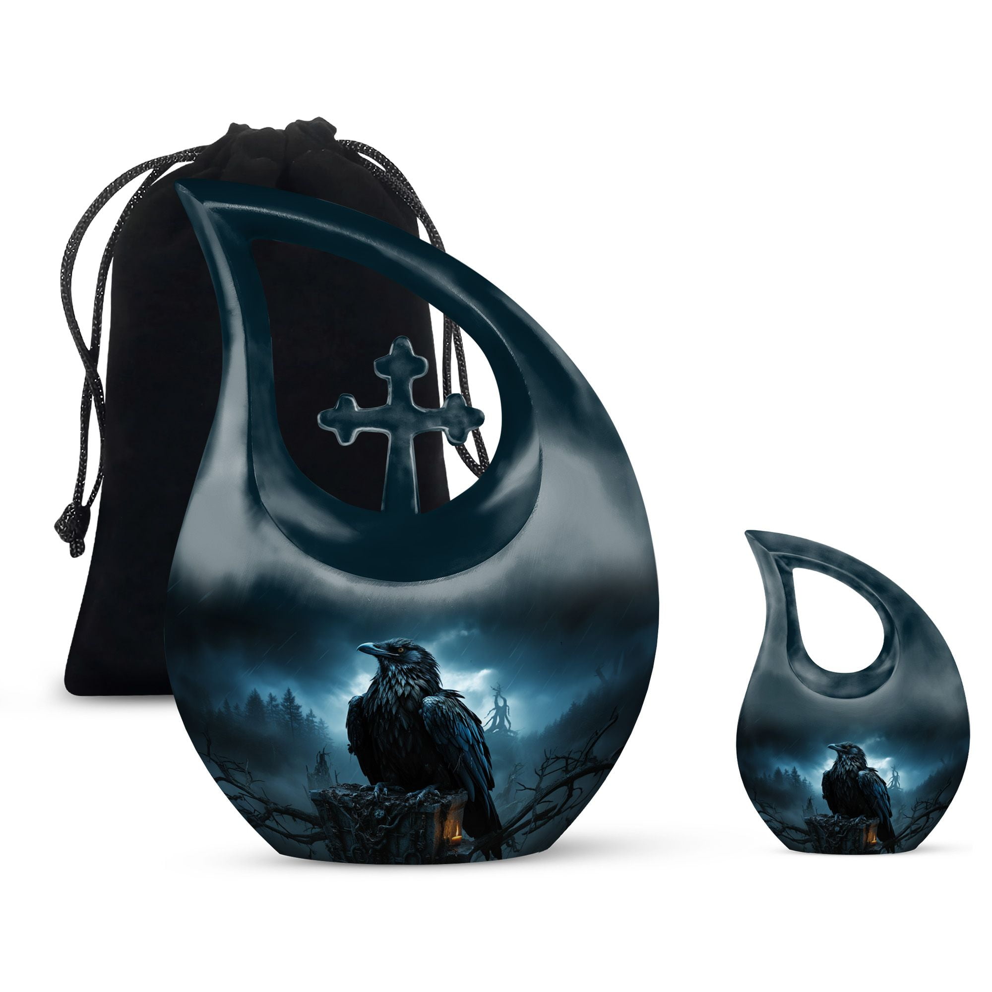 The Raven's Vigil Urn - Cremation Containers For Humans - Urns For ...