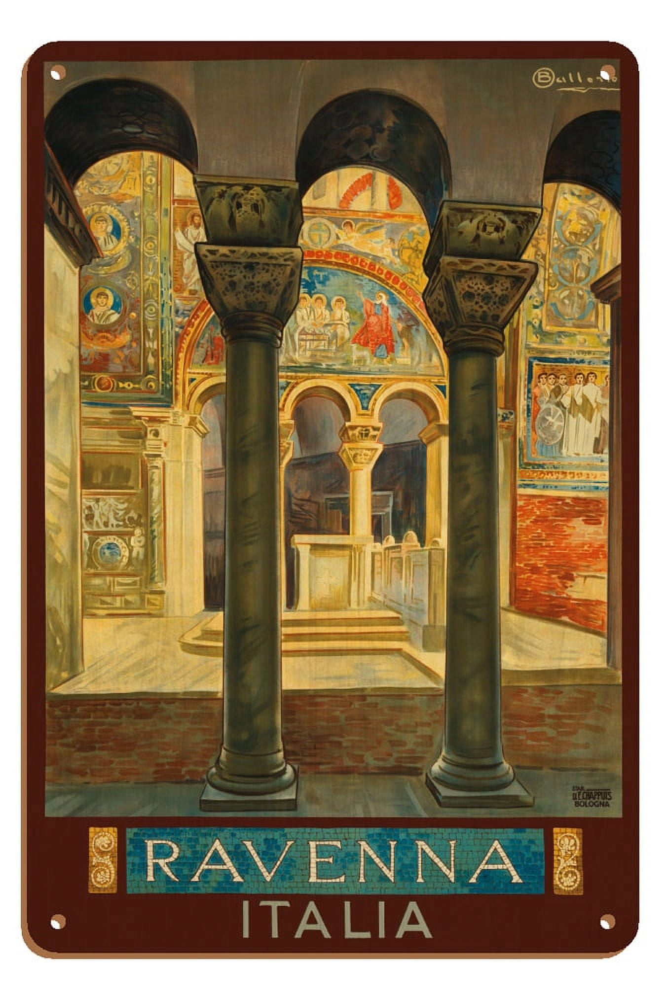 Ravenna Italy (Italia) - Vintage Travel Poster by Osvaldo Ballerio c ...