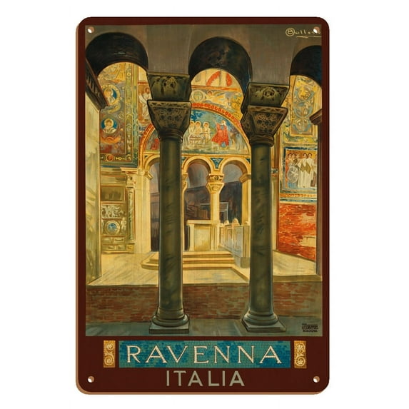 Ravenna Italy (Italia) - Vintage Travel Poster by Osvaldo Ballerio c ...