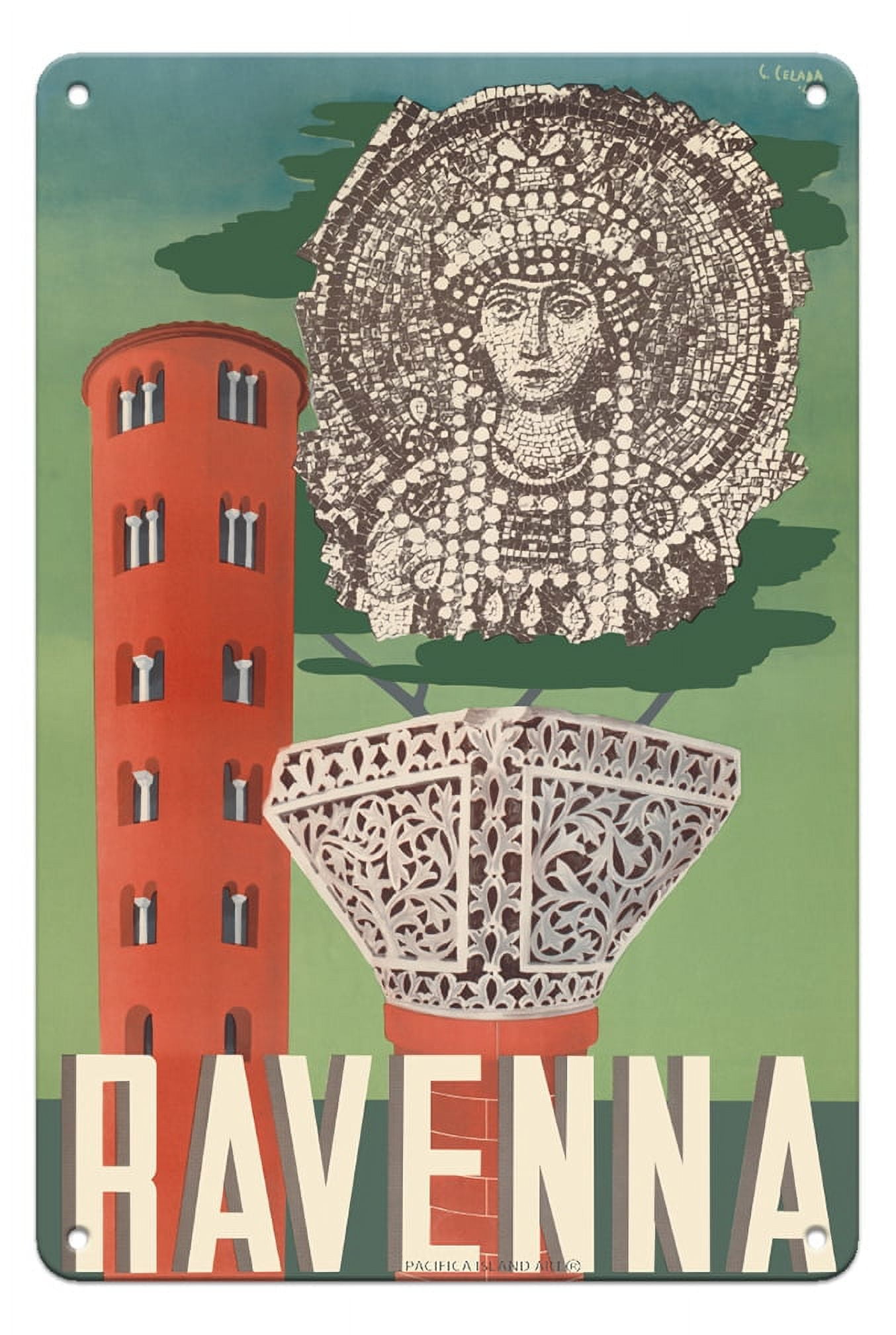 Ravenna Italy - Vintage Travel Poster by Gastone Celada c.1947 - 8 x 12 ...