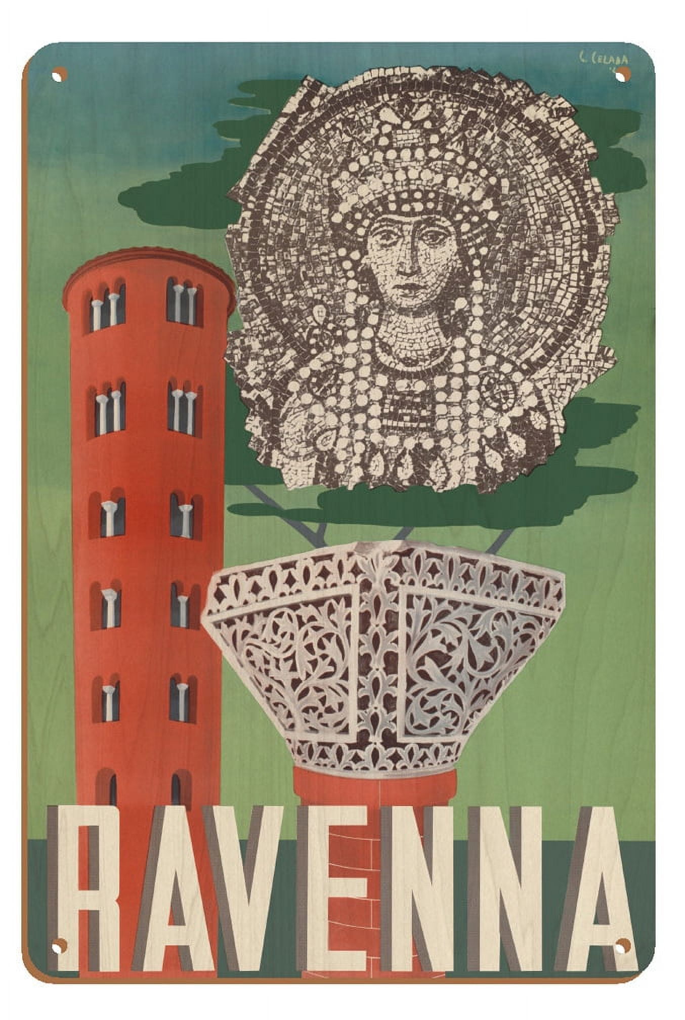 Ravenna Italy - Vintage Travel Poster by Gastone Celada c.1947 - 8 x 12 ...