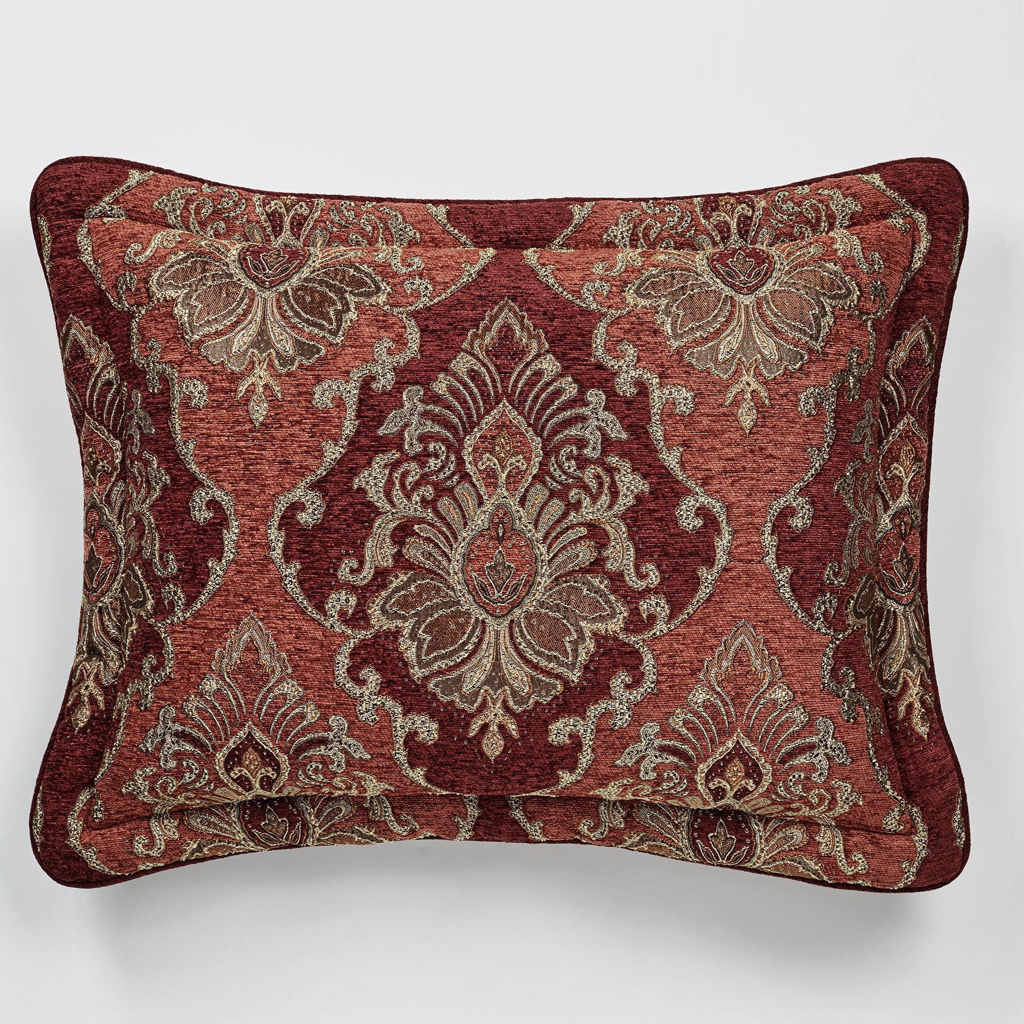Ravenna Woven Jacquard Chenille Flanged Piped Multi Warm Sham Sham ...