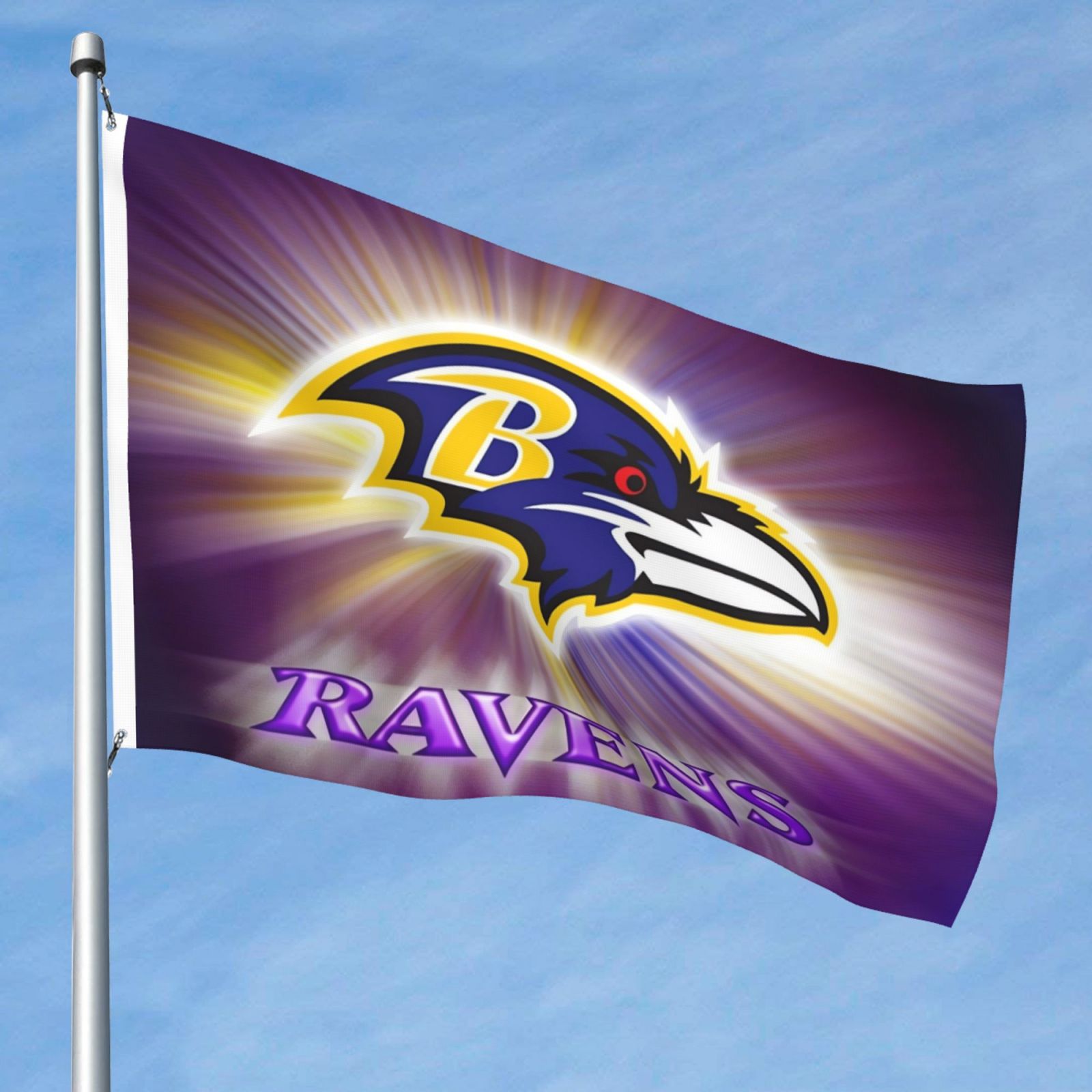 Ravens Football Team Outdoor 5x8ft Double Sided Flag - Lightweight and ...