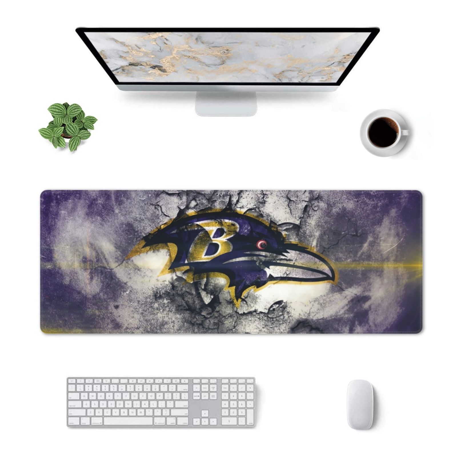 Ravens Football Team Pattern Oversized Rubber Keyboard Pad 12x31.5 Inch ...
