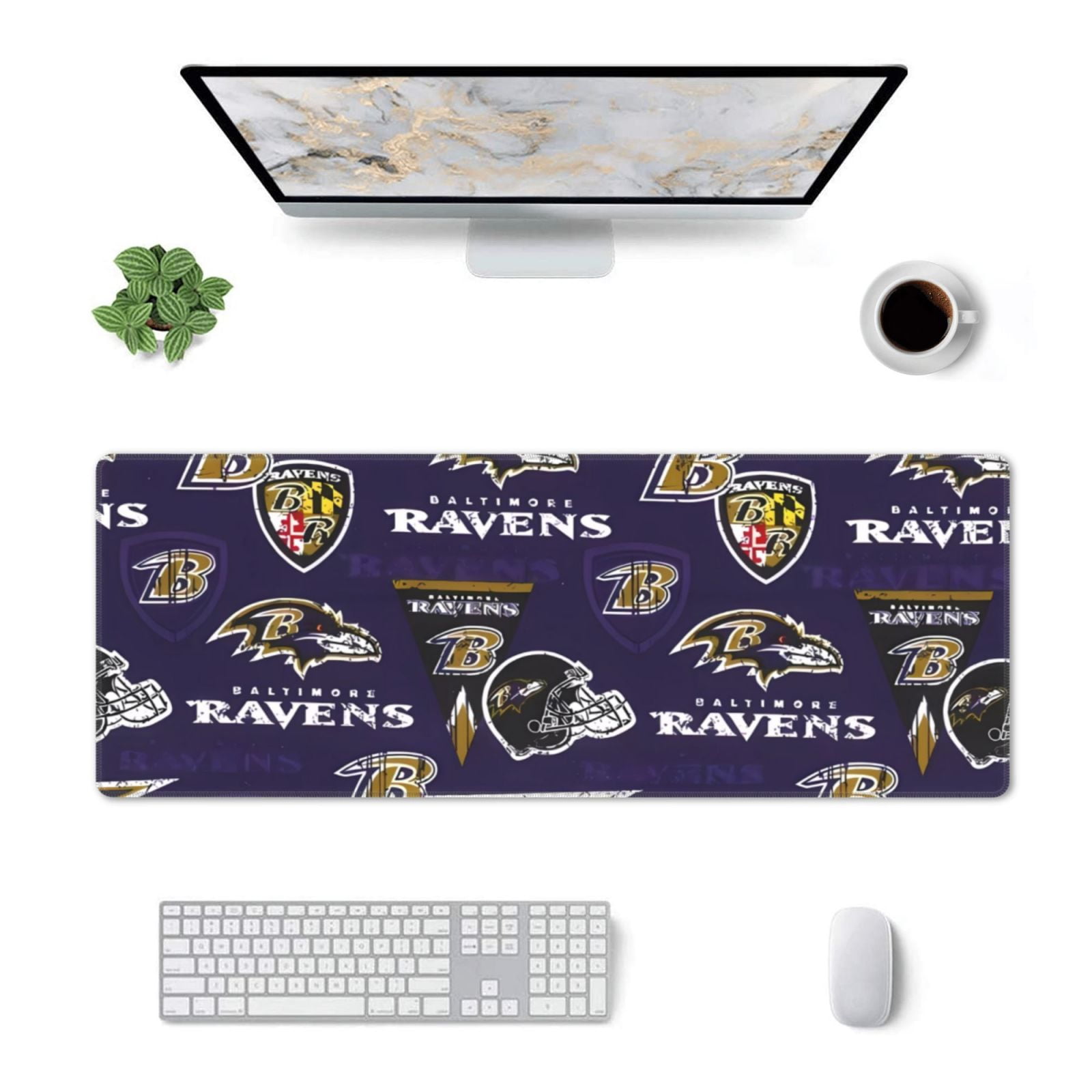 Ravens Football Team Pattern Oversized Rubber Keyboard Pad 12x31.5 Inch ...