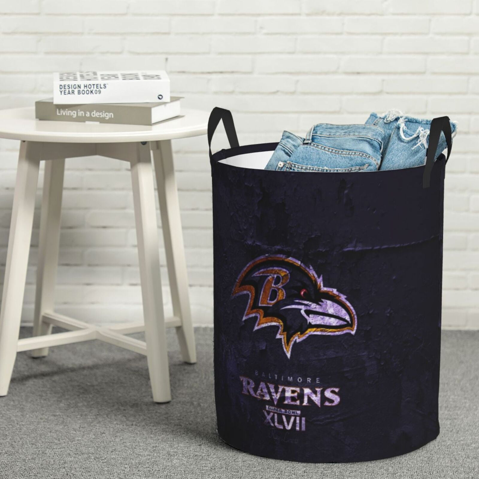 Ravens Football Team Round Single-Layer Dirty Clothes Basket Sports ...