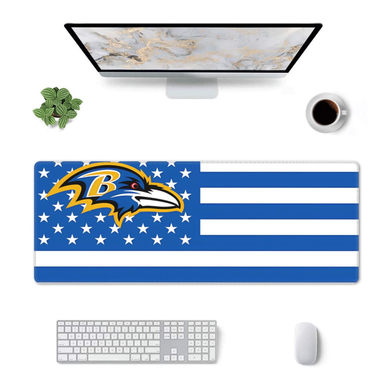 Ravens Football Team Theme Logo Mouse Pad, Extra Large Rubber Keyboard ...