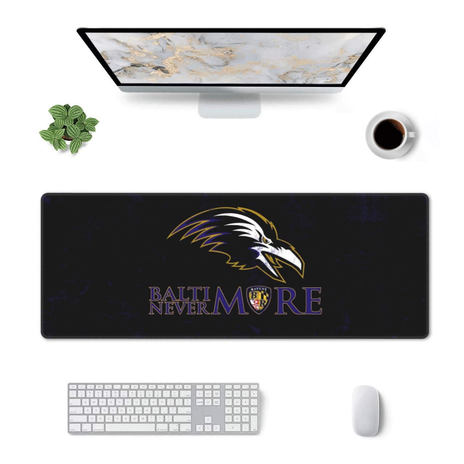 Ravens Football Team Theme Logo Mouse Pad, Extra Large Rubber Keyboard ...