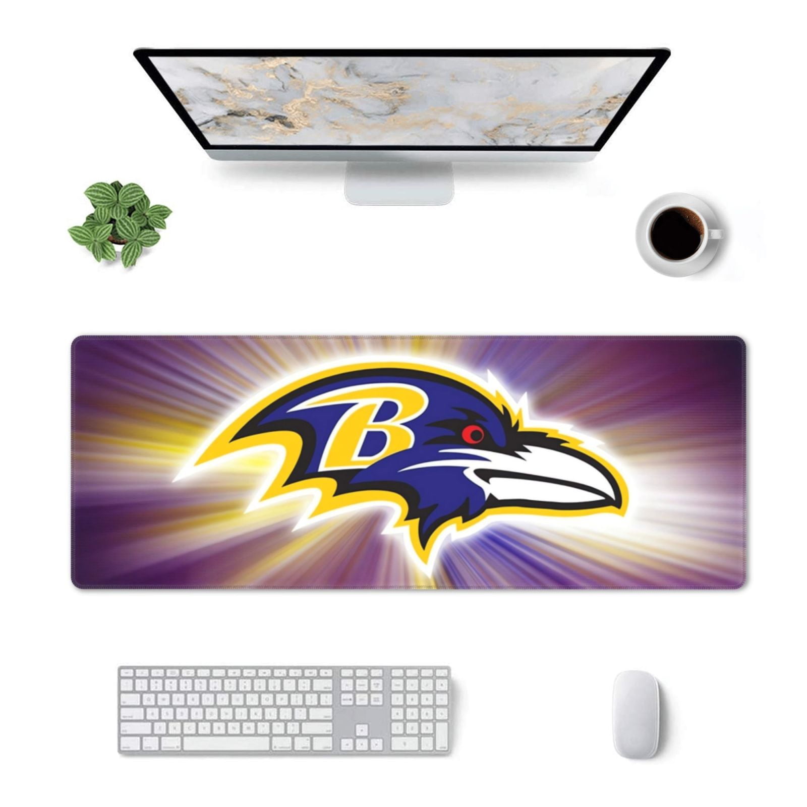 Ravens Football Team Theme Logo Mouse Pad, Extra Large Rubber Keyboard ...