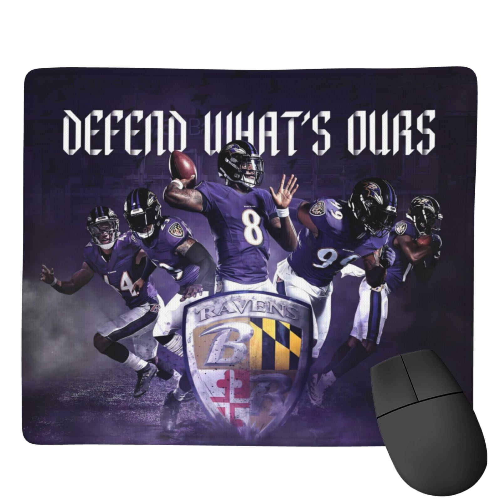 Ravens Football Theme Mouse Pad 7x9 Inch - Non-slip Rubber Bottom ...