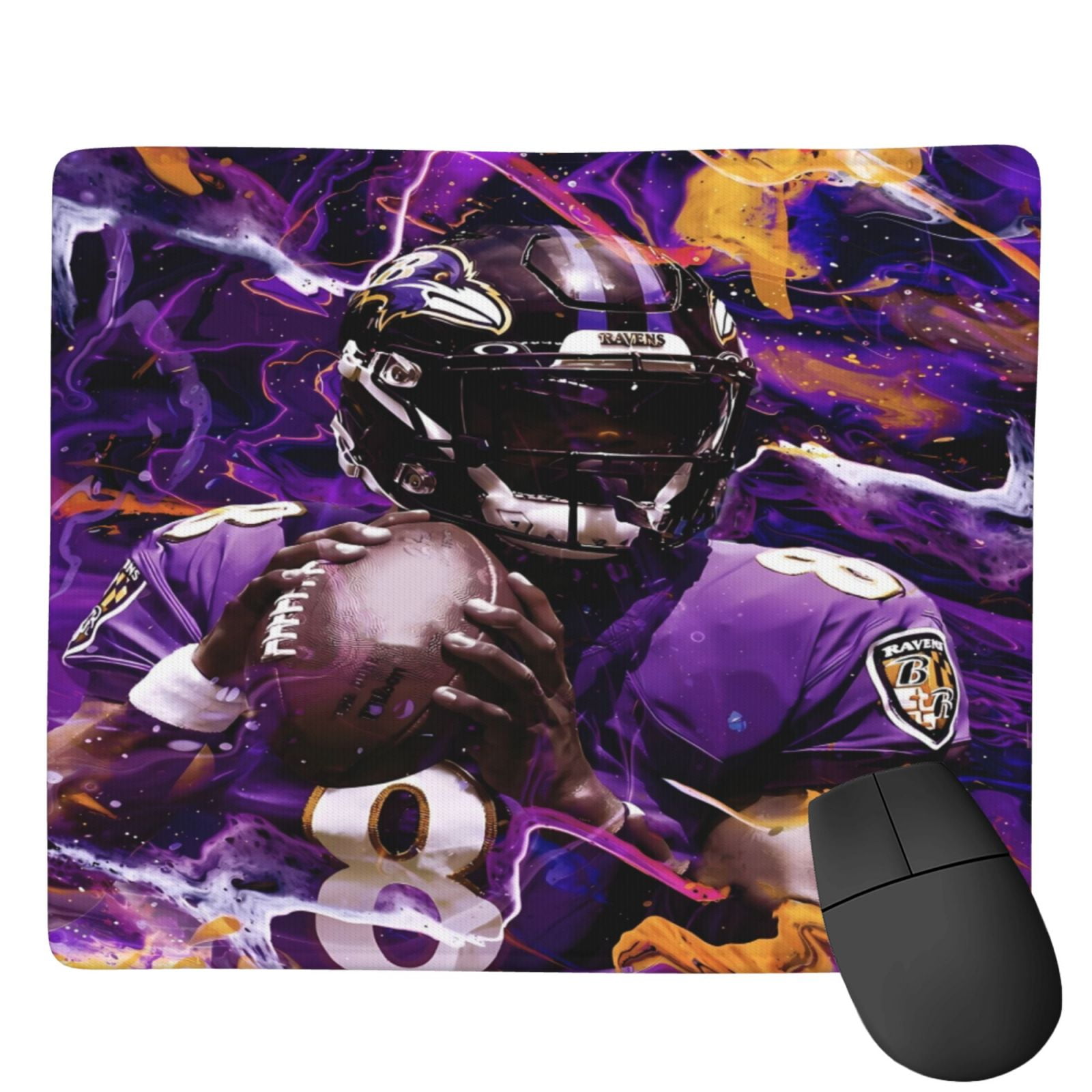 Ravens Football Theme Mouse Pad 7x9 Inch - Non-slip Rubber Bottom ...