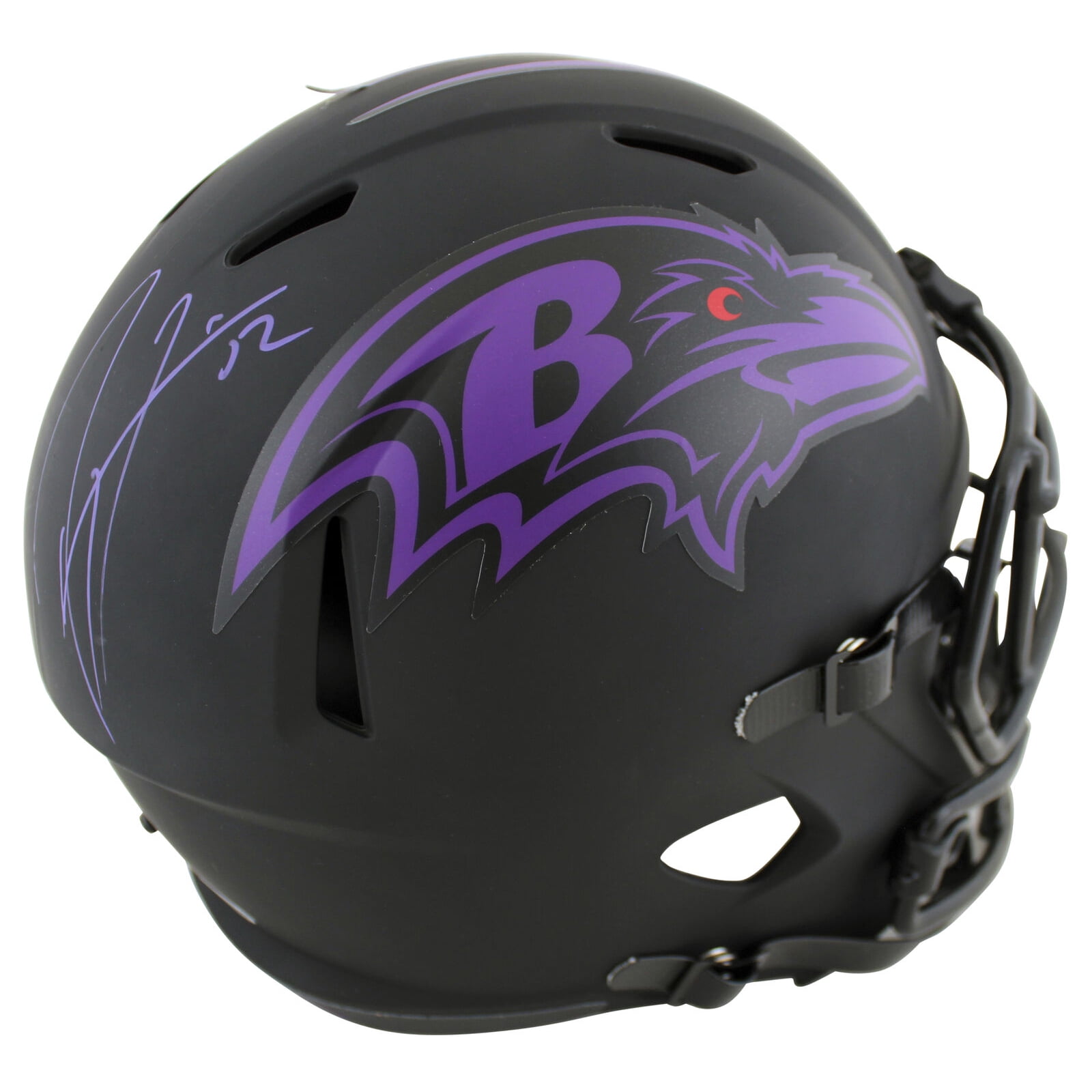 Ravens Ray Lewis Signed Eclipse Full Size Speed Rep Helmet BAS Witness ...