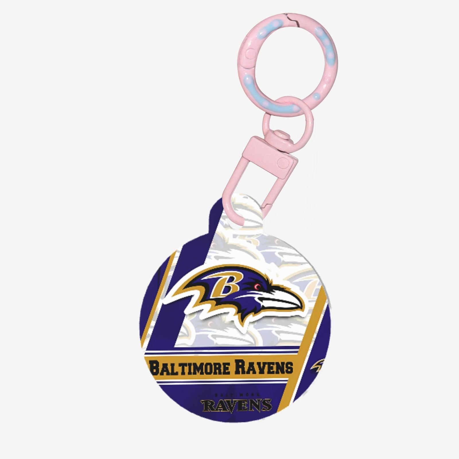 Ravens Round Acrylic Pet Tag Shap ID Tags with Keychain Rings Sports ...