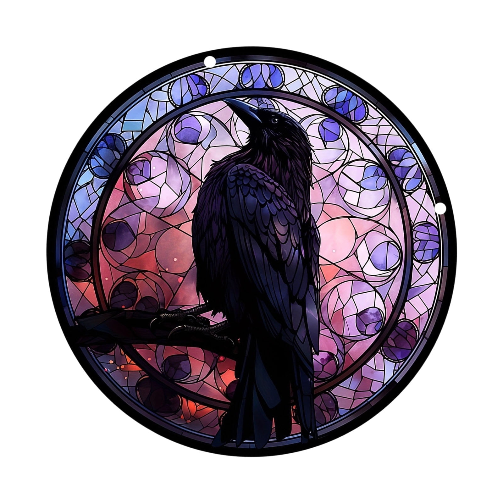 Ravens Stained Glass Suncatchers Window for Halloween, Wall Art ...