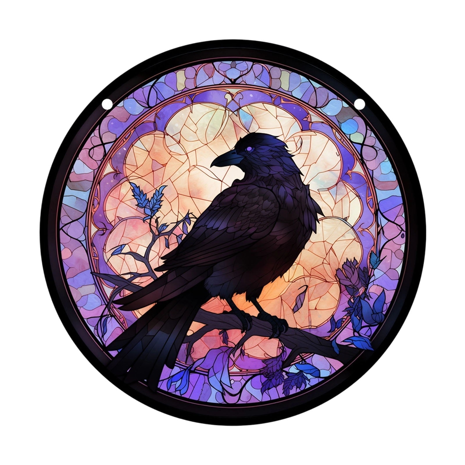 Ravens Stained Glass Suncatchers Window for Halloween, Wall Art ...