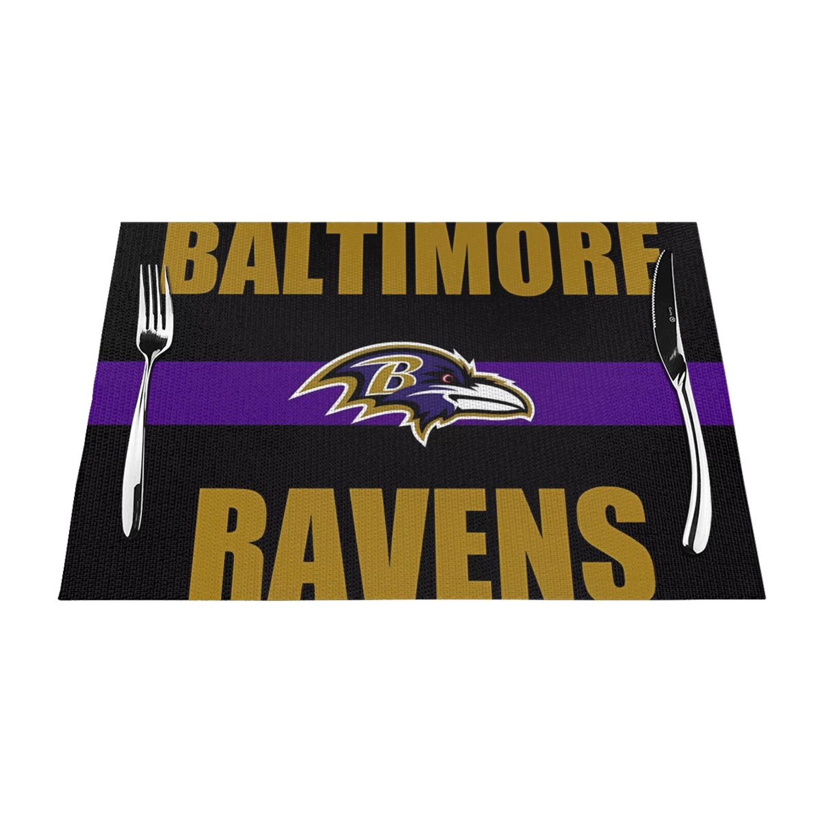 Ravens Team Pvc Woven Placemat 12x18in (1 Piece Pack, 4 Piece Pack, 6 ...
