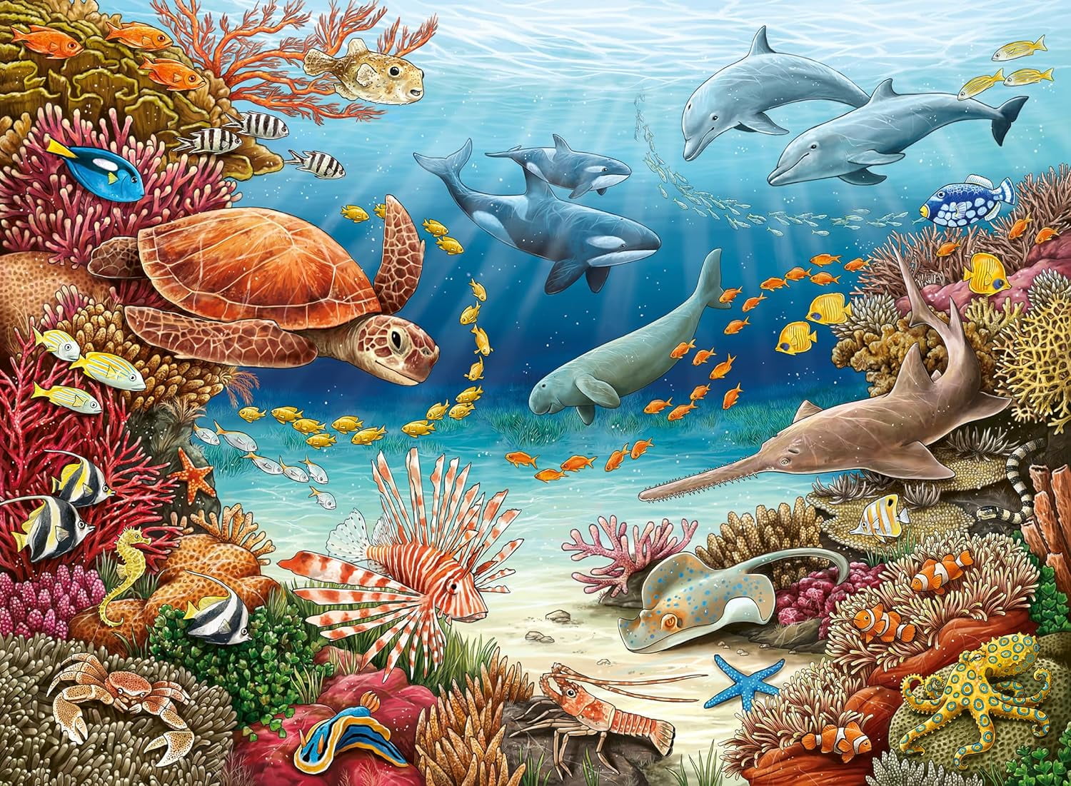 Ravensburger Children's Puzzle Sea Animals on Coral Reef Why Why Puzzle ...