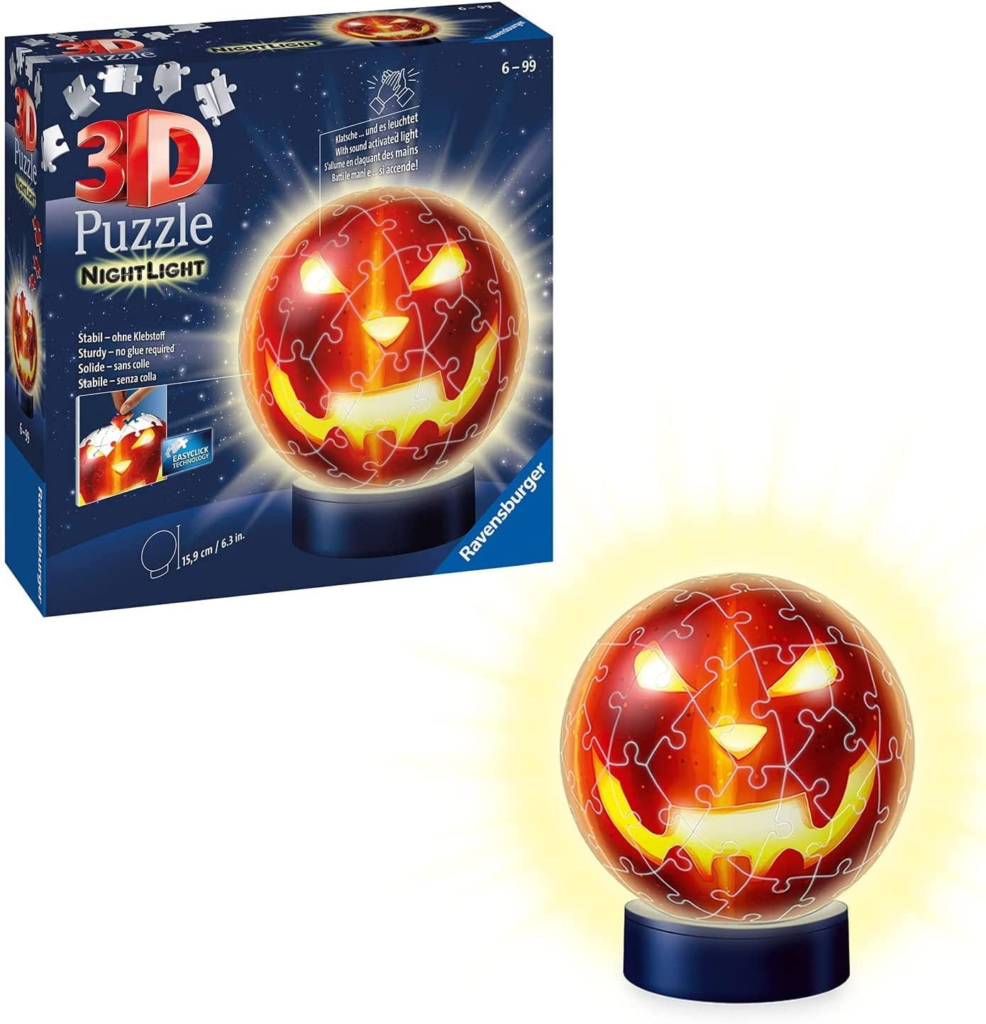 Ravensburger Halloween Pumpkin Shaped 3D Jigsaw Puzzle Ball for Kids ...