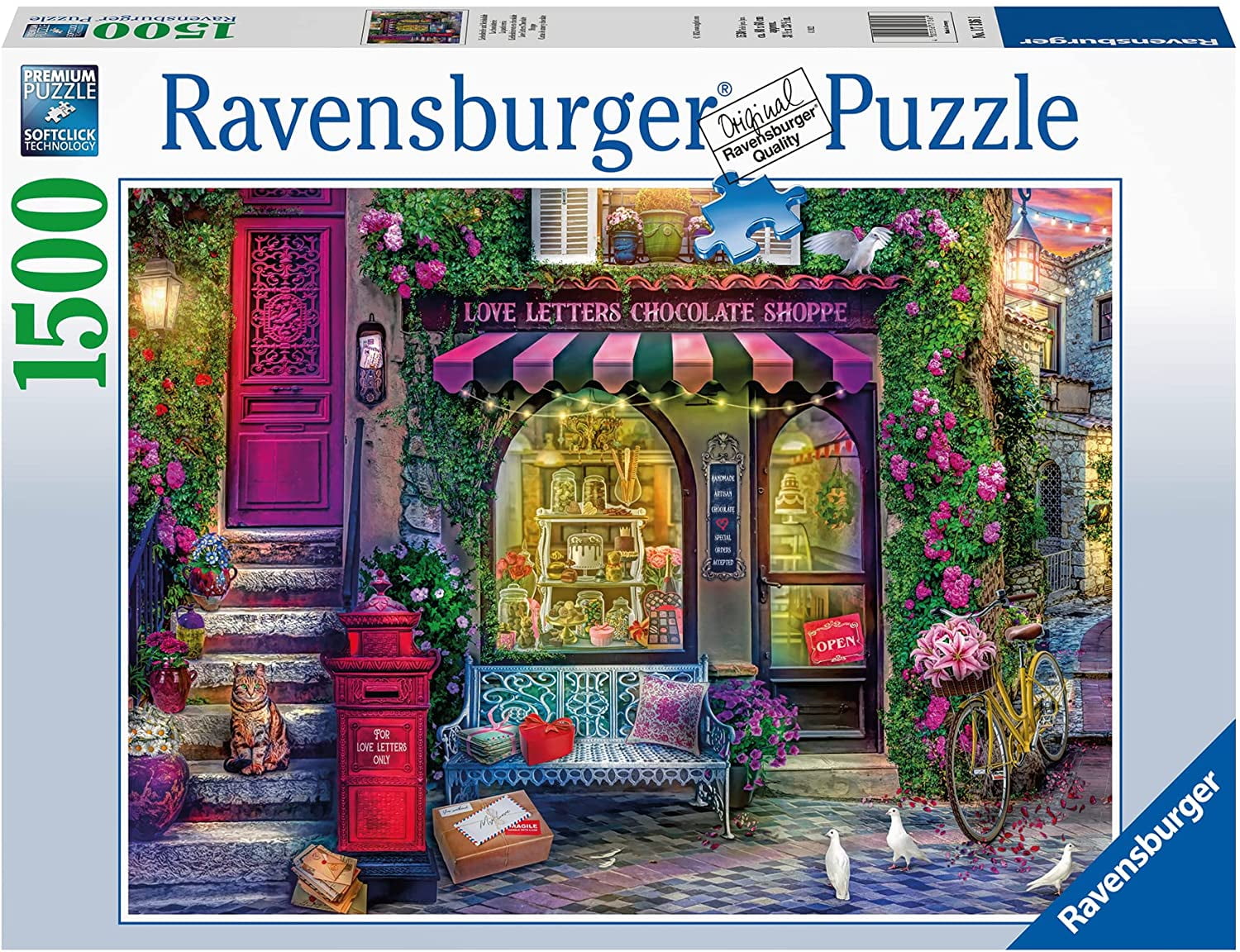 Large Ravensburger Love Letters Chocolate Shop 1500 Piece Jigsaw Puzzle ...