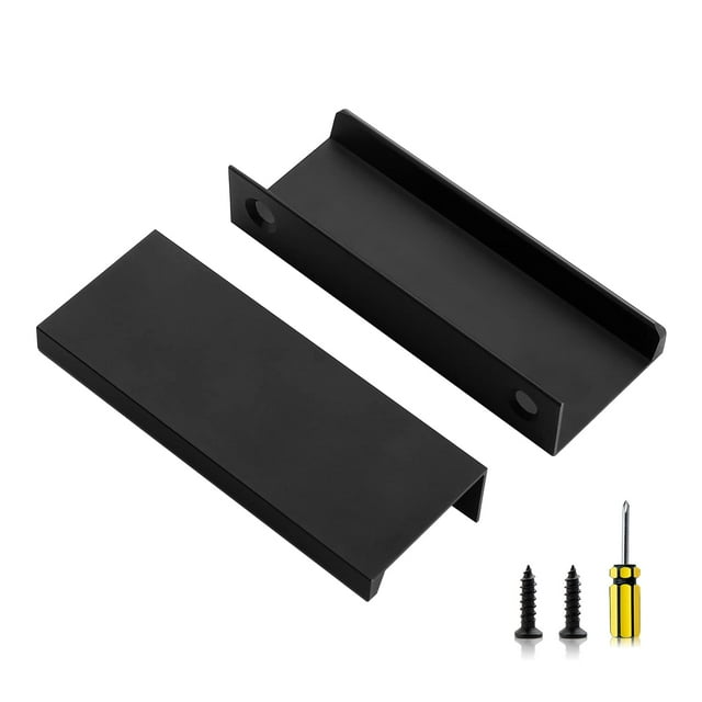 Ravinte 30 Pack Finger Pulls for Cabinets 80mm/3.15" Length Black Edge ...