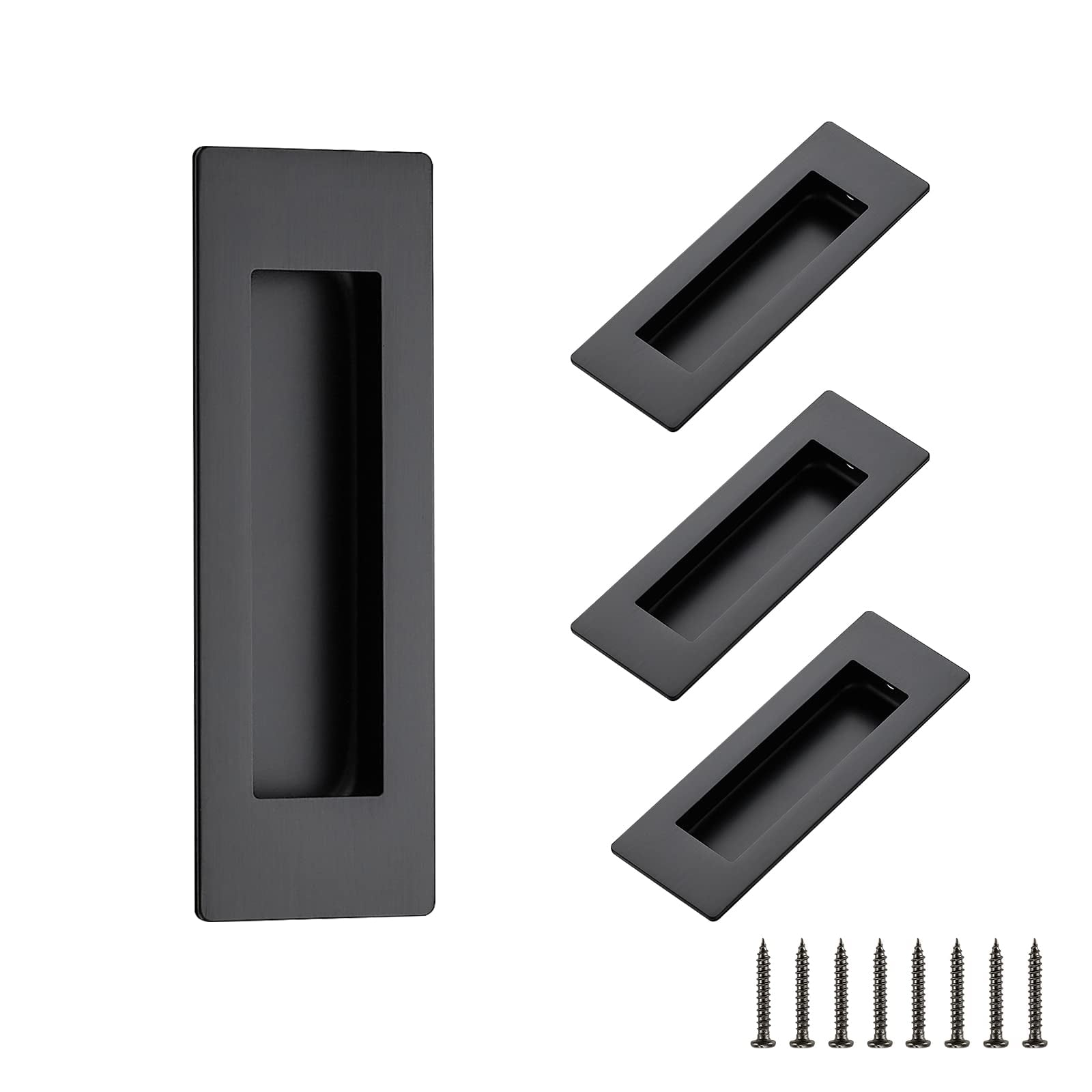 Ravinte 4 Pack Black Sliding Closet Door Handles Black Flush Pulls 4 ...