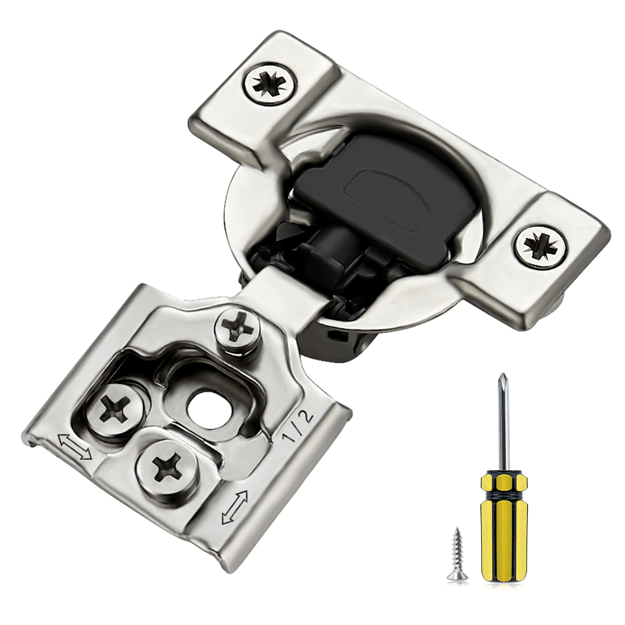 Ravinte 50 Pack 25 Pair 1/2 inch Overlay Cabinet Hinges Soft Close ...