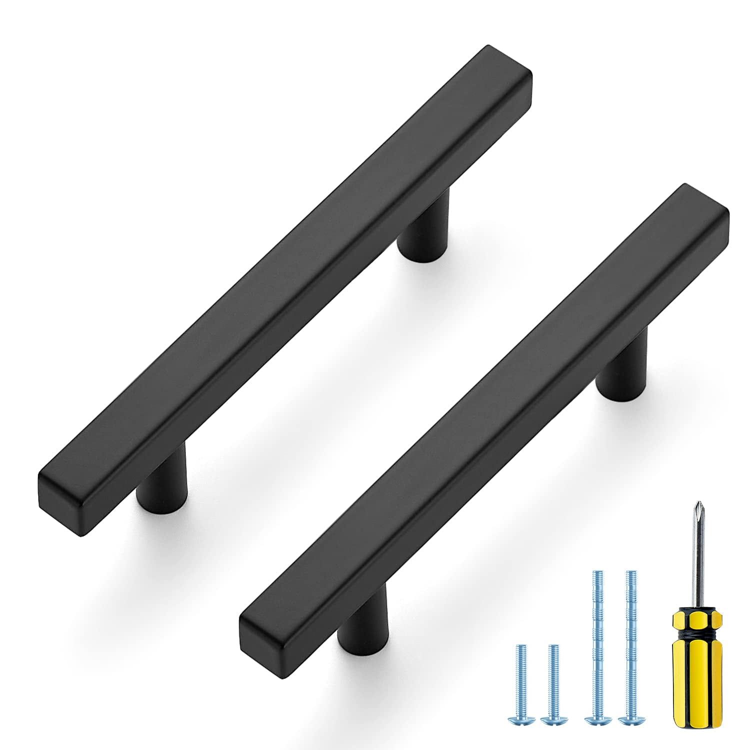 Ravinte Black Cabinet Handles 30 Pack 3-1/2 inch Matte Black Square ...