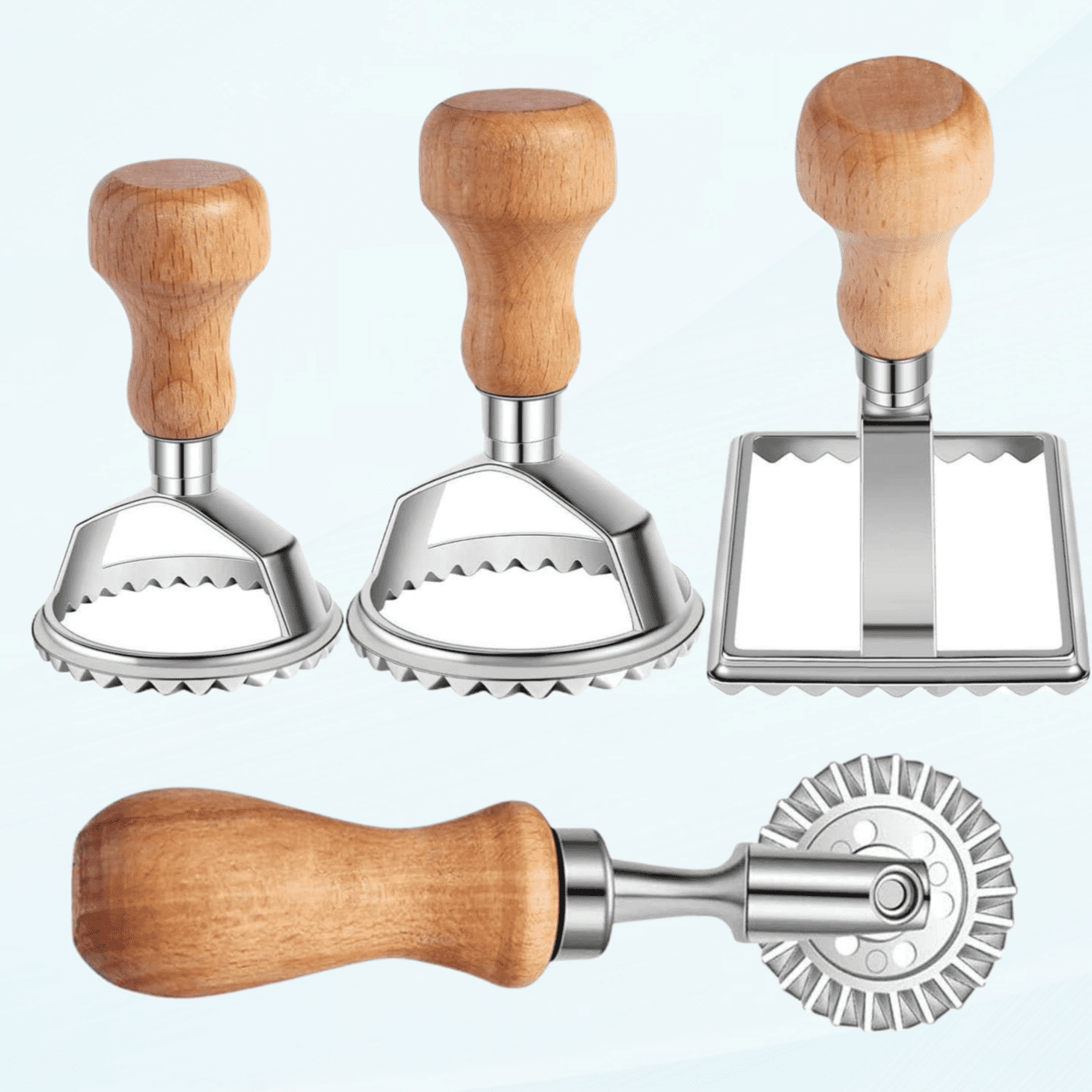 Ravioli Cutter Stamp Maker and Pasta Roller Wheel Cutter Set, Round ...
