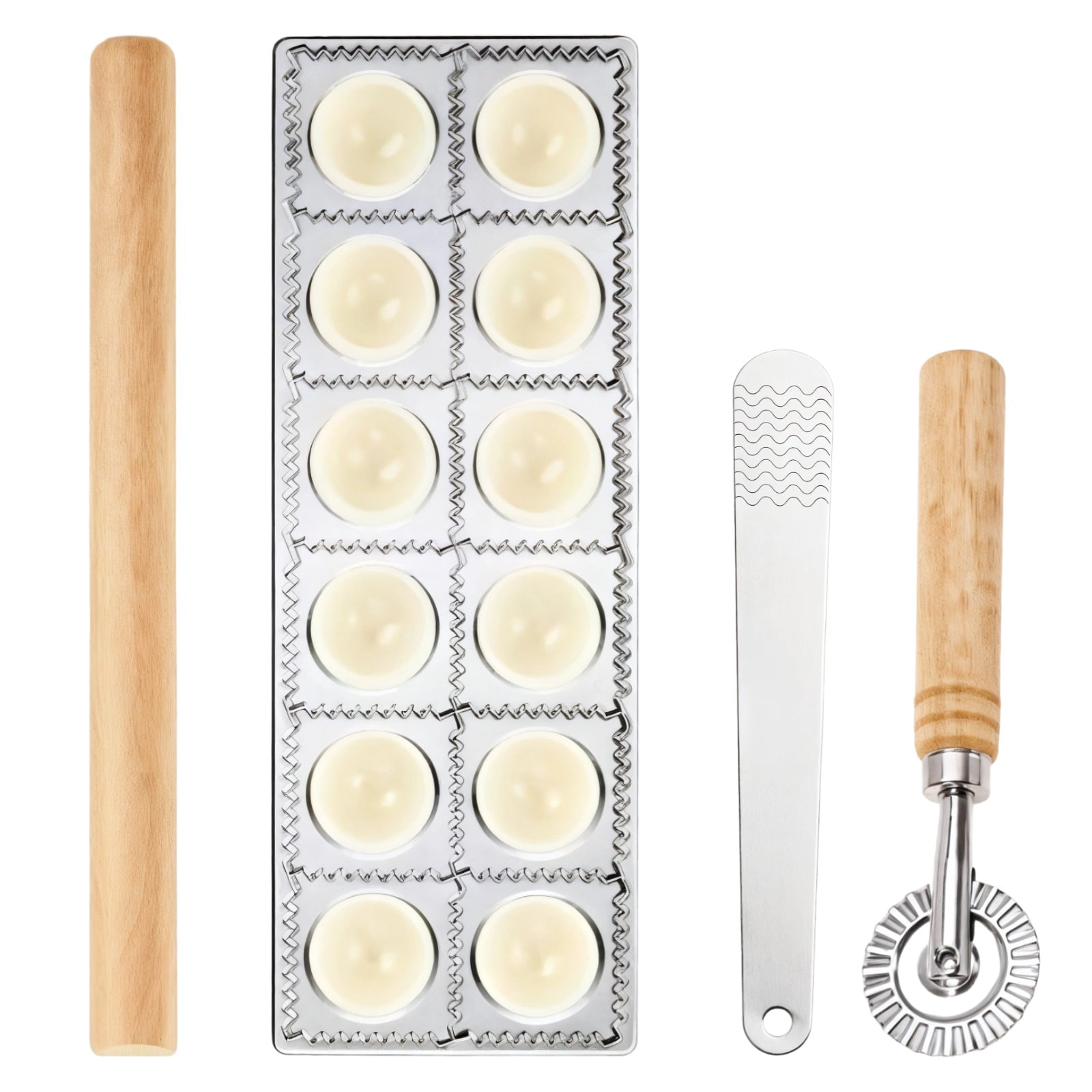 Ravioli Maker Machine Set, 5-Piece, Includes Stainless Steel Molds with ...