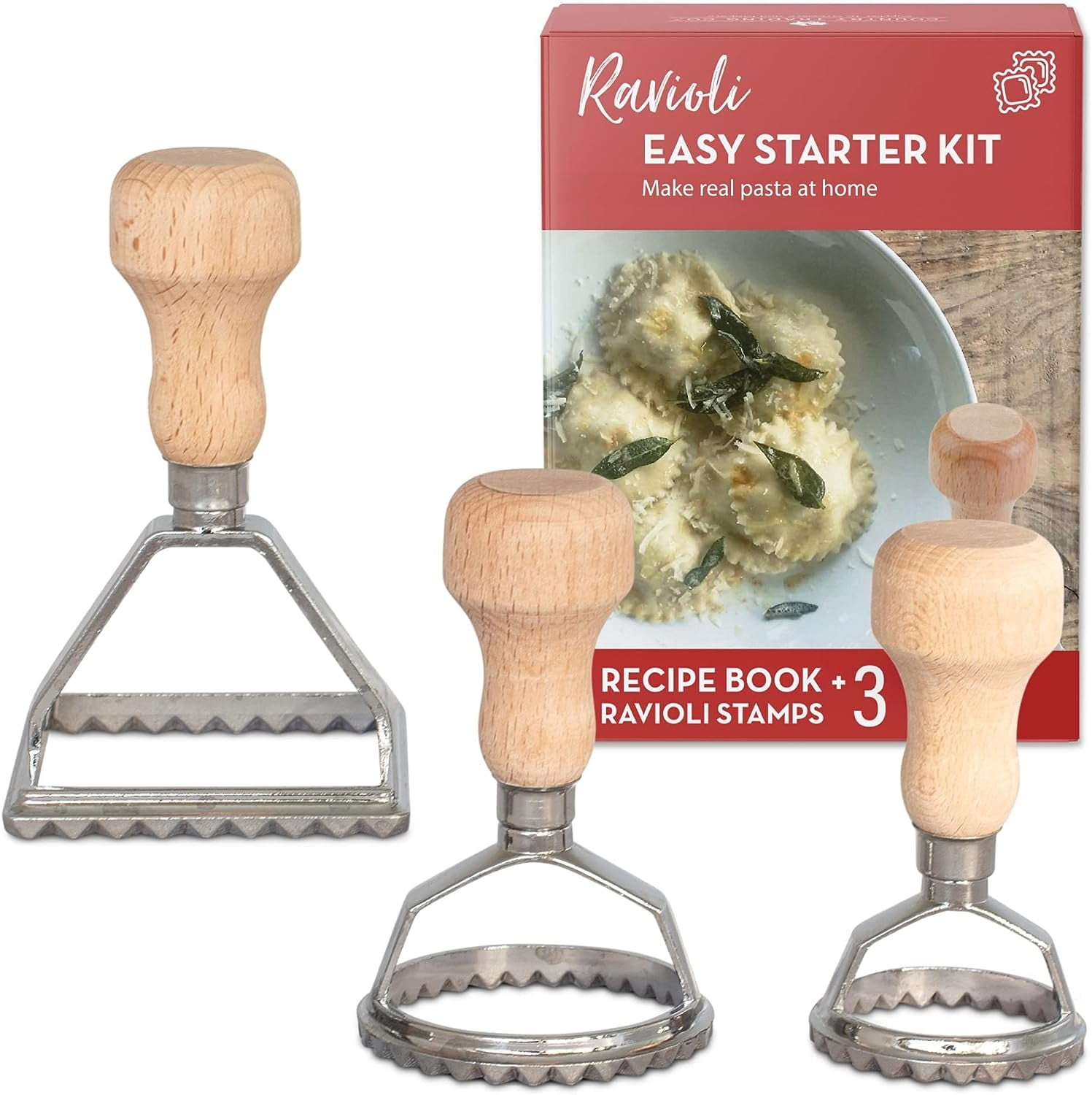 Country Trading Co. Ravioli Maker Kit | 3 Stamps, Recipe Book & Dough ...