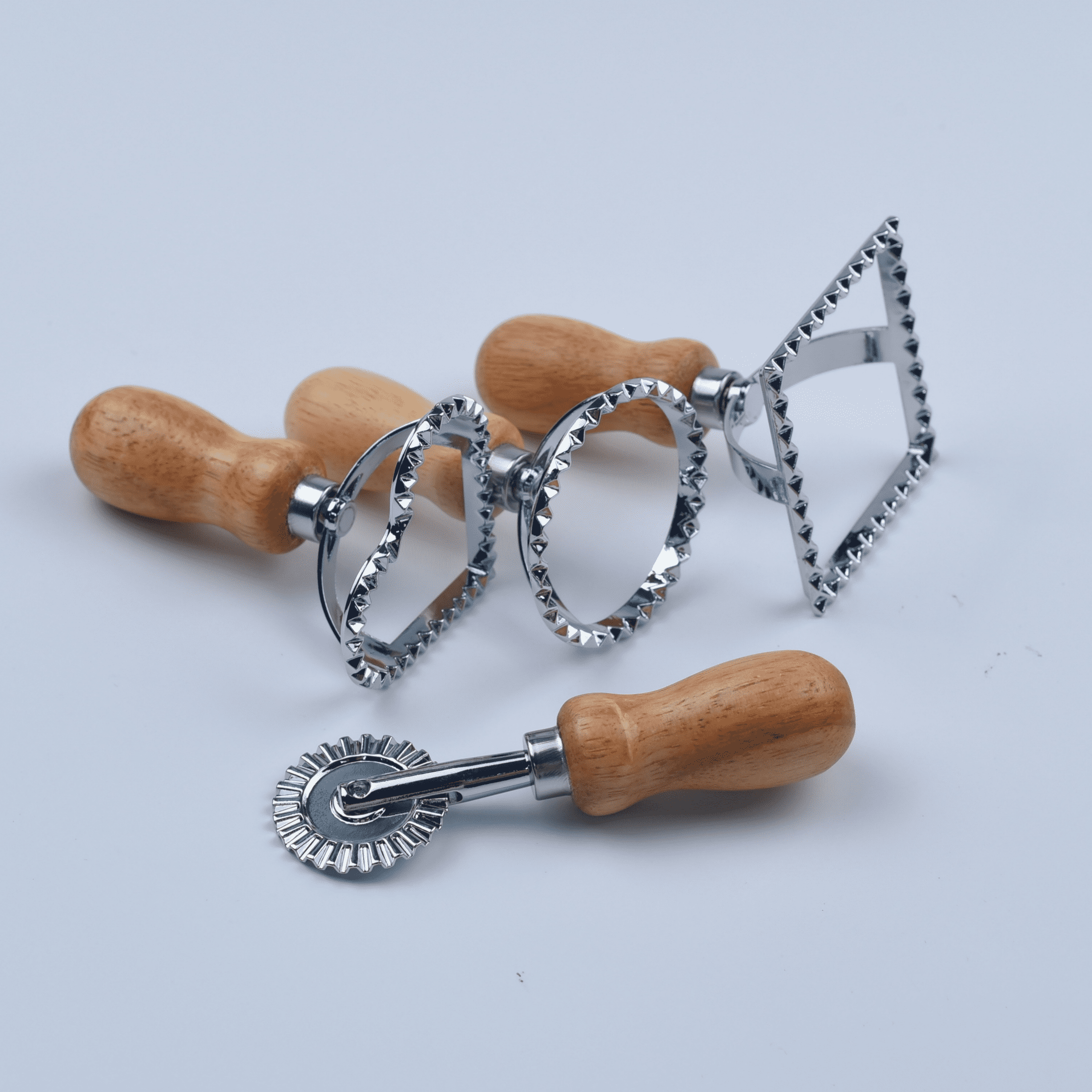 Ravioli Stamp Maker Cutter, 5 Sizes, Wooden Handle, Pastry Wheel Cake ...