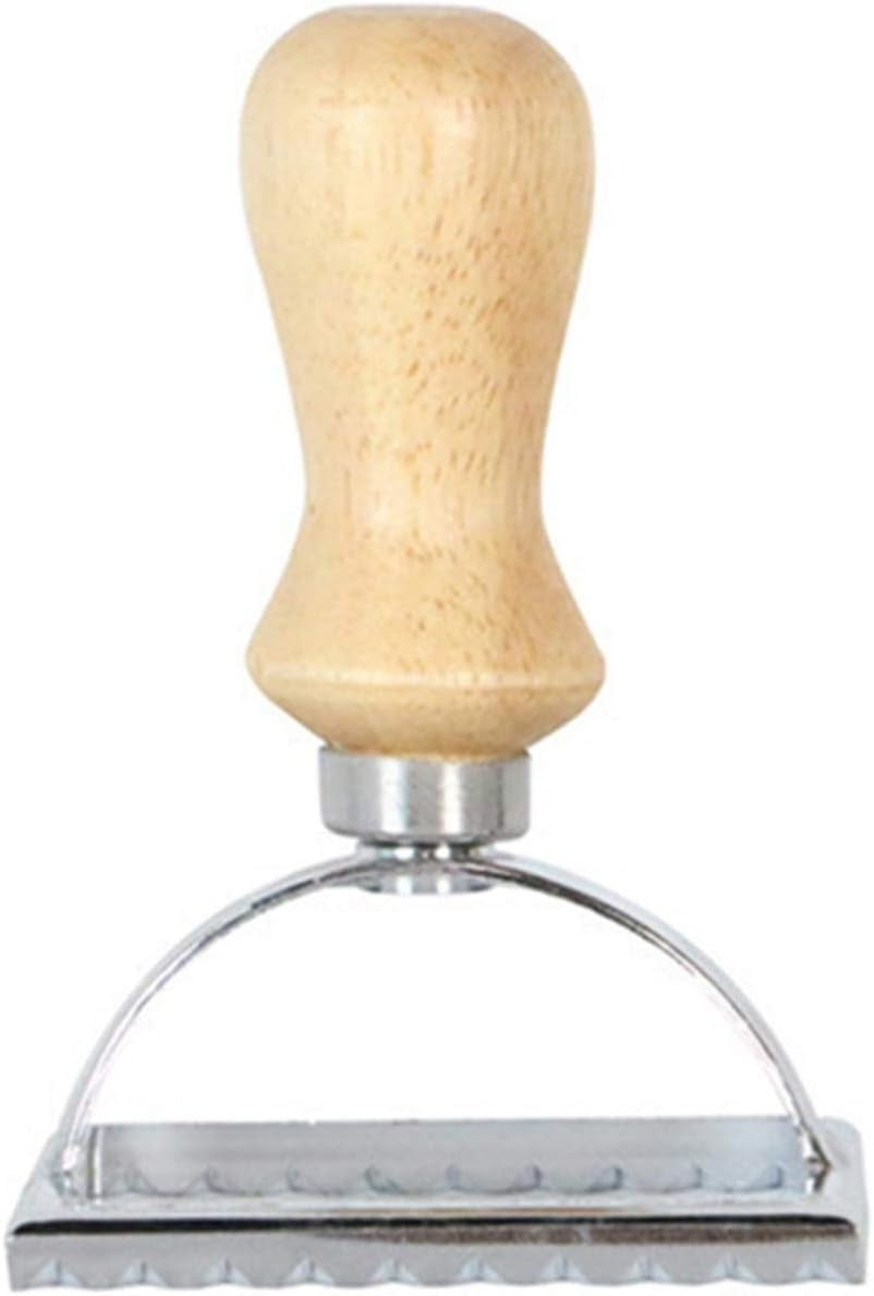 Ravioli Stamp Maker Cutter, Mold with Wooden Handle and Fluted Edge ...