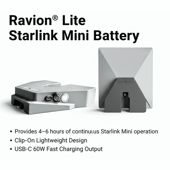 Ravion® Battery Lite for Starlink Mini – Lightweight Clip-On Portable ...