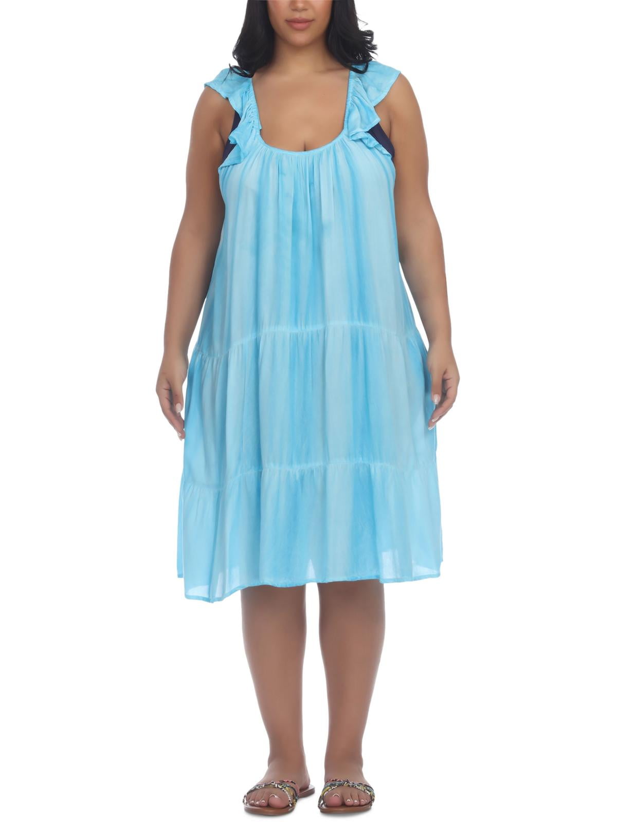 Raviya Womens Plus Tie-Dye Dress Cover-Up - Walmart.com