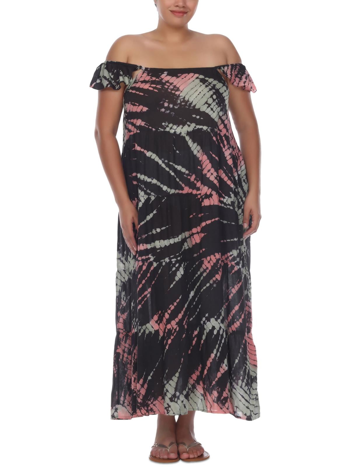 Raviya Womens Plus Tie-Dye Dress Cover-Up - Walmart.com