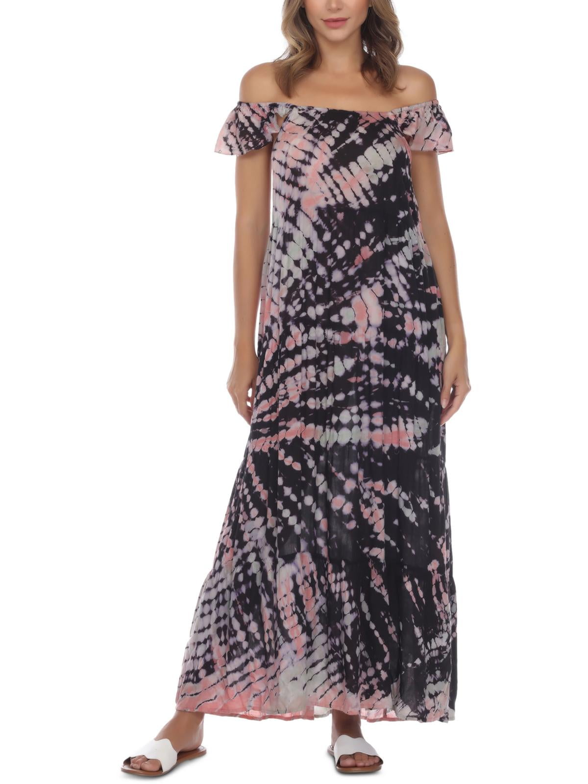 Raviya Womens Ruffled Tie-Dye Cover-Up - Walmart.com