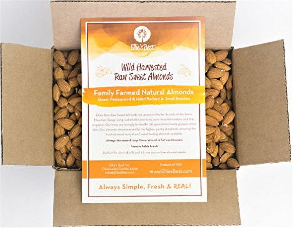 Raw Almonds Sweet Wild Harvested - Bulk - Naturally Steam Pasteurized ...