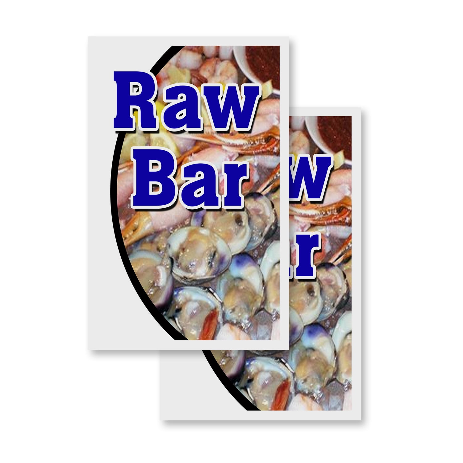 Raw Bar (2-PACK) 24" x 36" Vinyl Decals | Sign Insert Peel & Stick ...