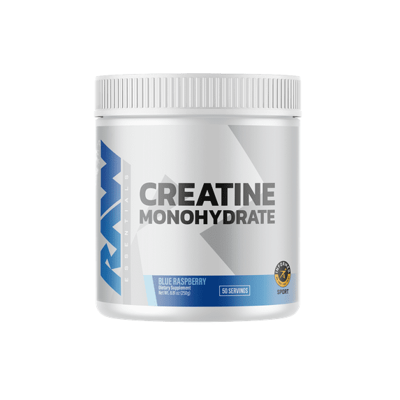 Raw Nutrition Essentials Creatine Monohydrate, Blue Raspberry, 50 ...