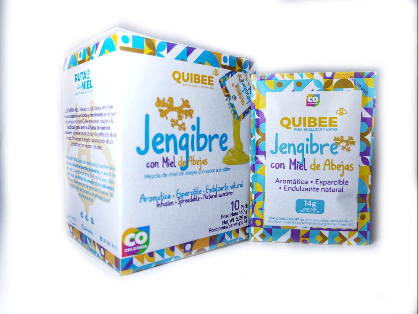 Raw Ginger Honey 10 Packets | Quibee | Infused Honey with Ginger ...