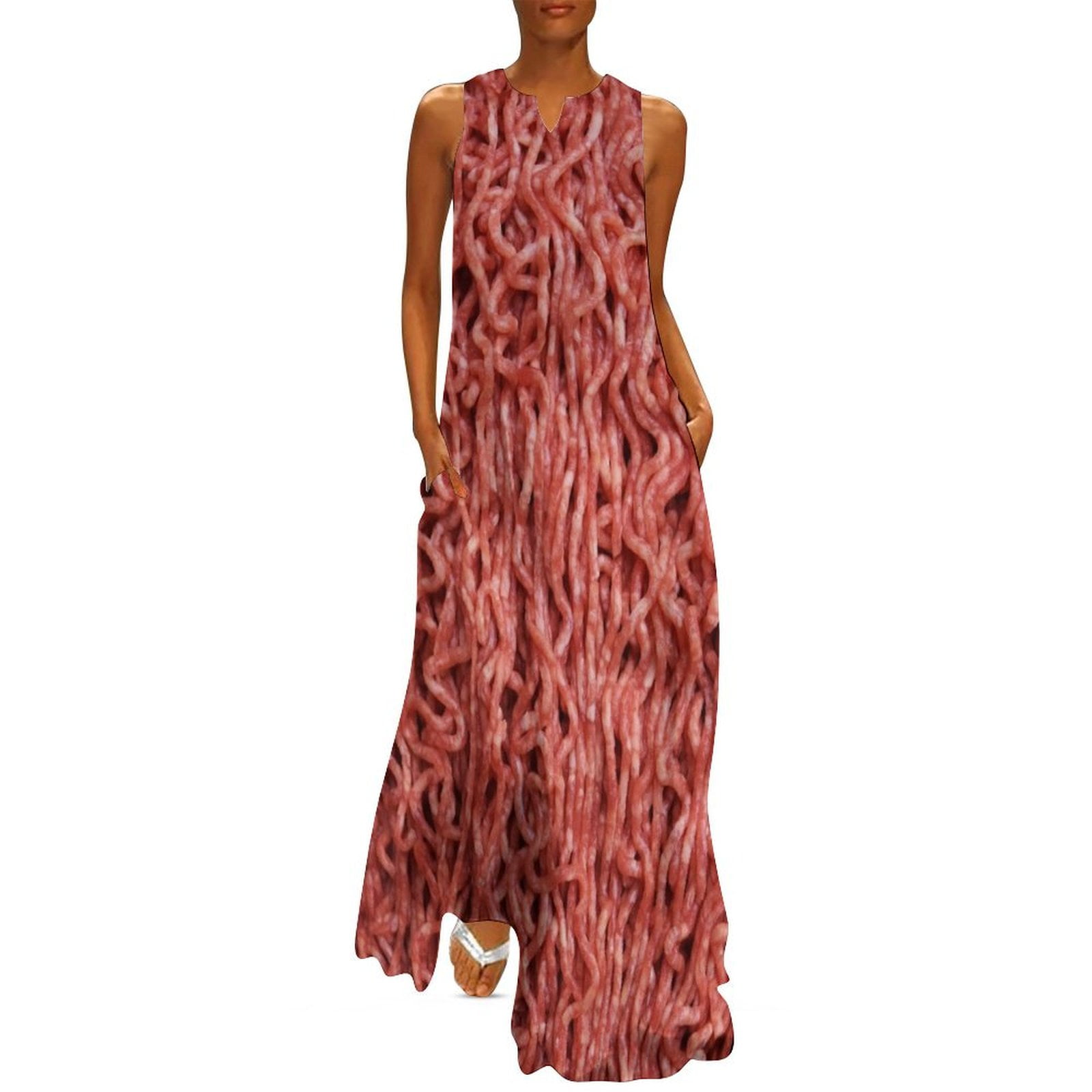 Raw Ground Beef Long Dress wedding guest dress 2024 summer dress daily ...