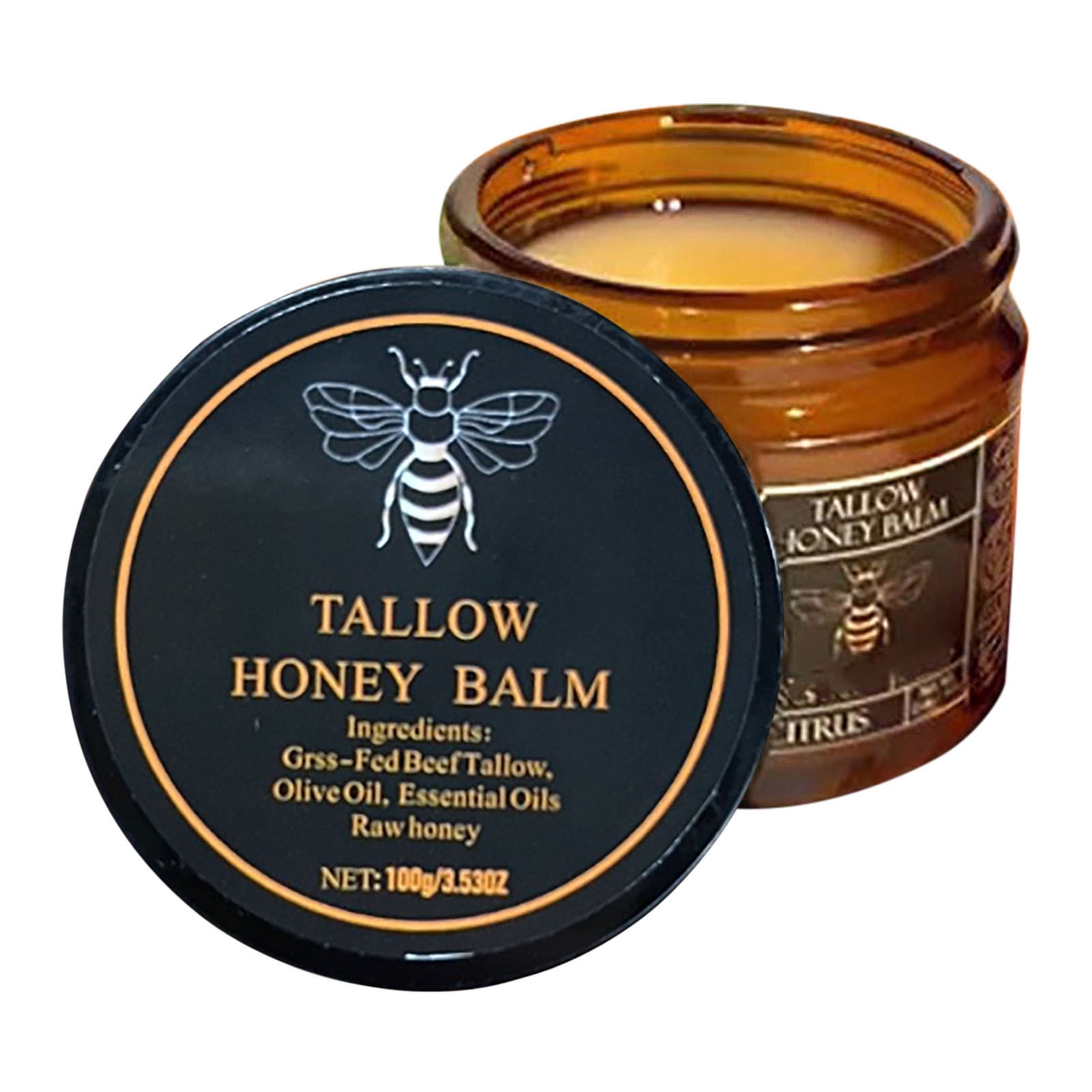 Raw Honey Organic Beef Tallow Balm Handmade Moisturizing Cream for Soft ...