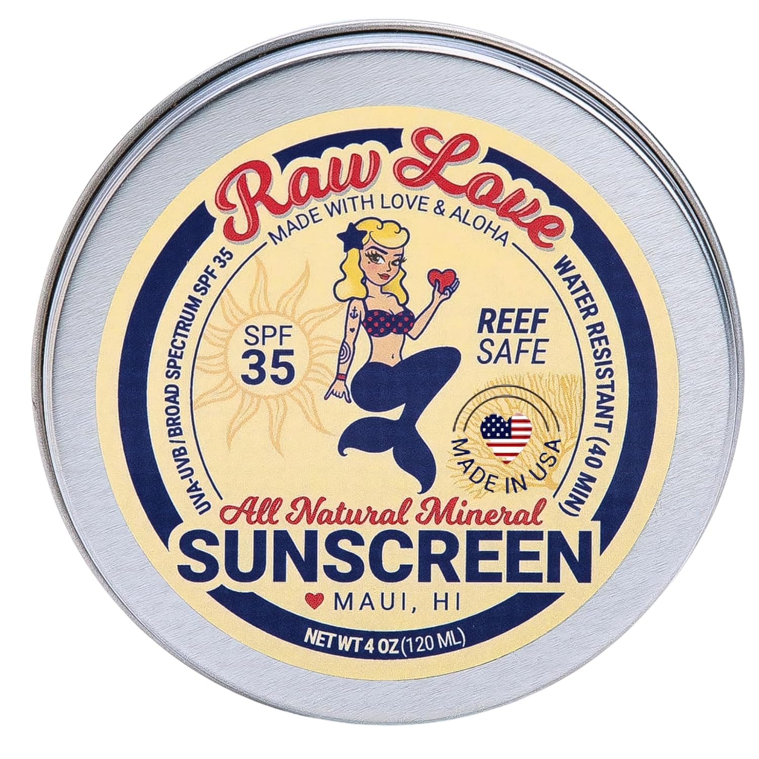 Raw Love Sensitive Skin Eco-Friendly, Non-Greasy Mineral Sunscreen ...
