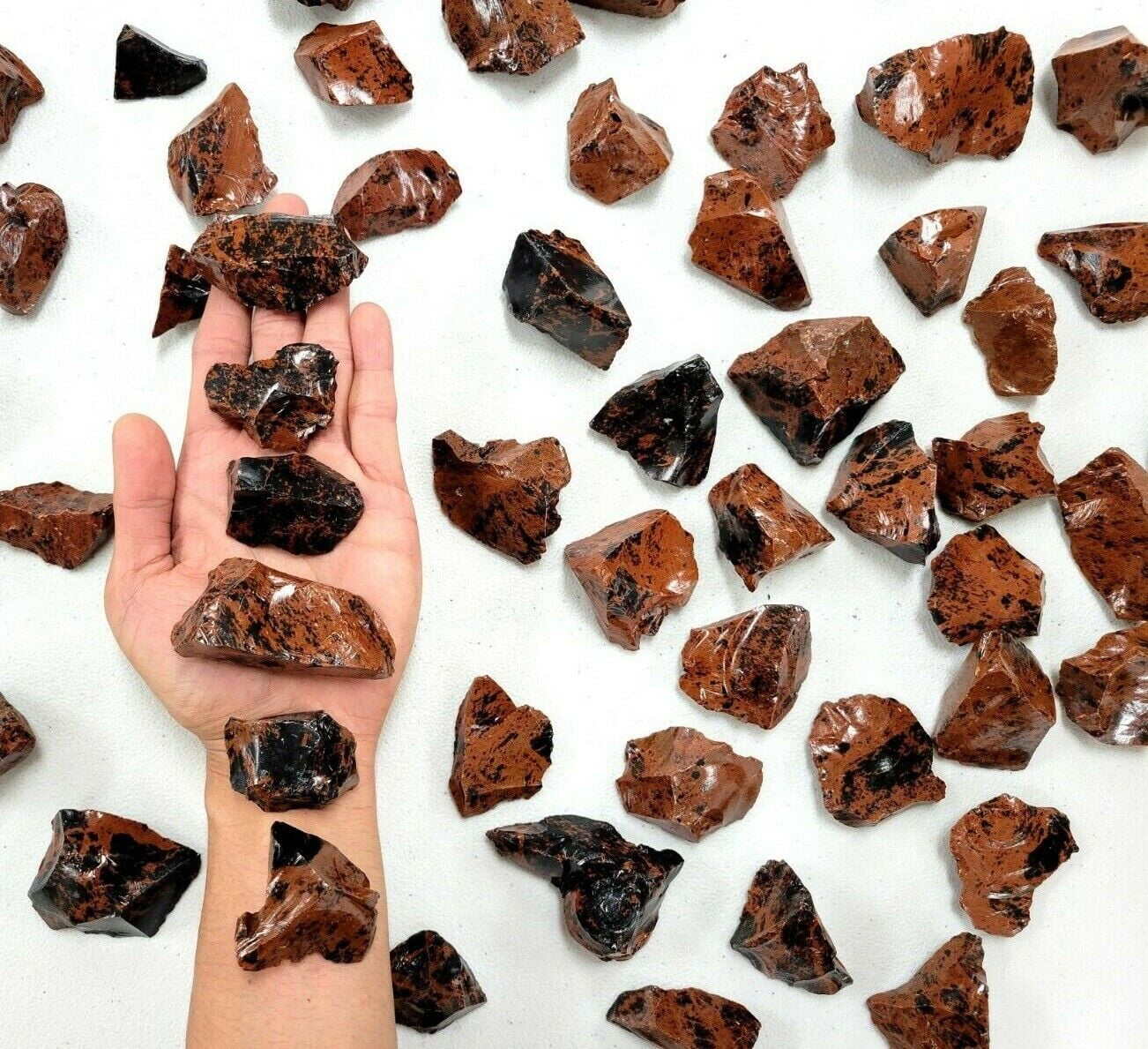 Raw Mahogany Obsidian Crystal Chunks Bulk Rough Stones Black Crystals ...