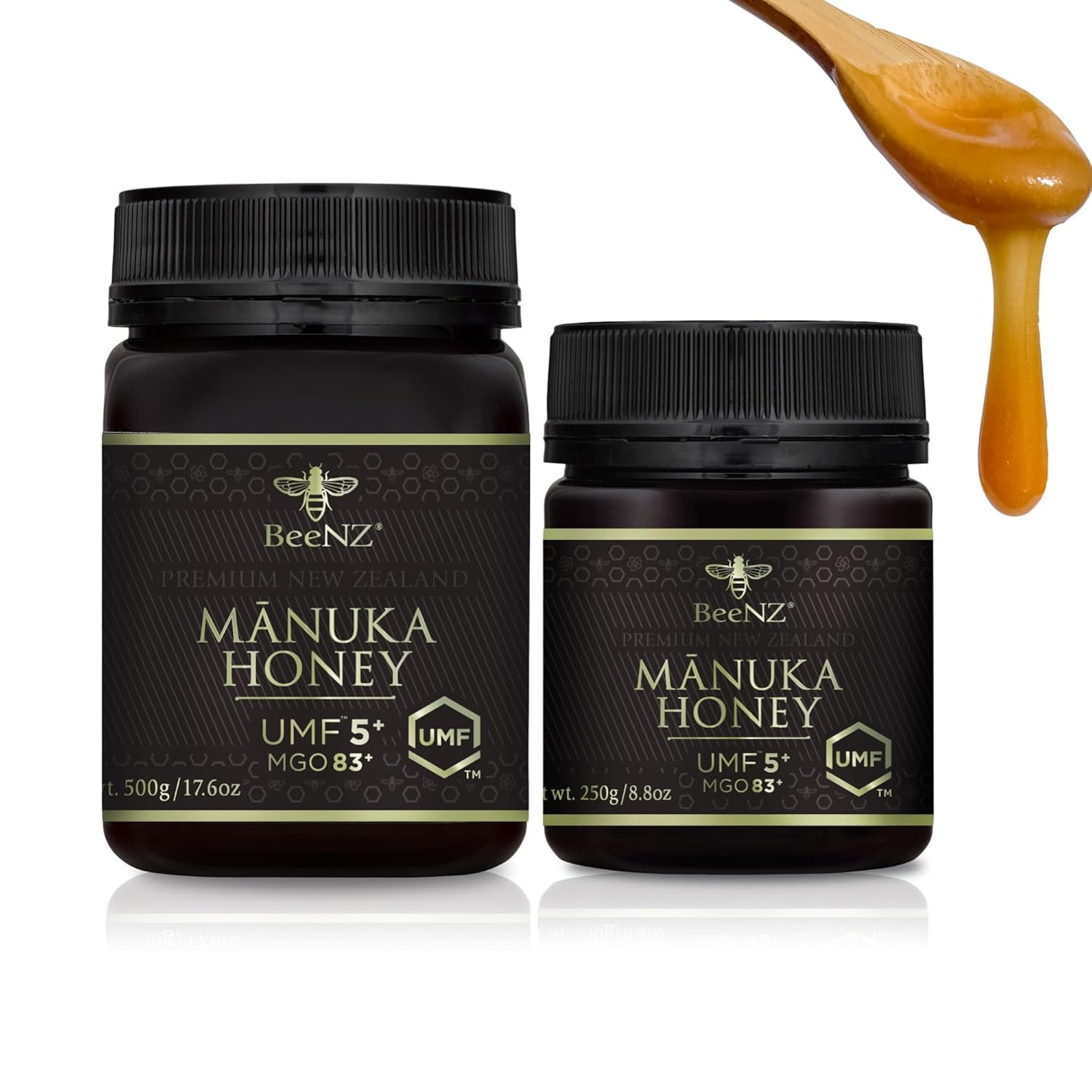 Raw Manuka Honey, Certified UMF 5+ (MGO 83+) 2 Pack, Pure New Zealand ...