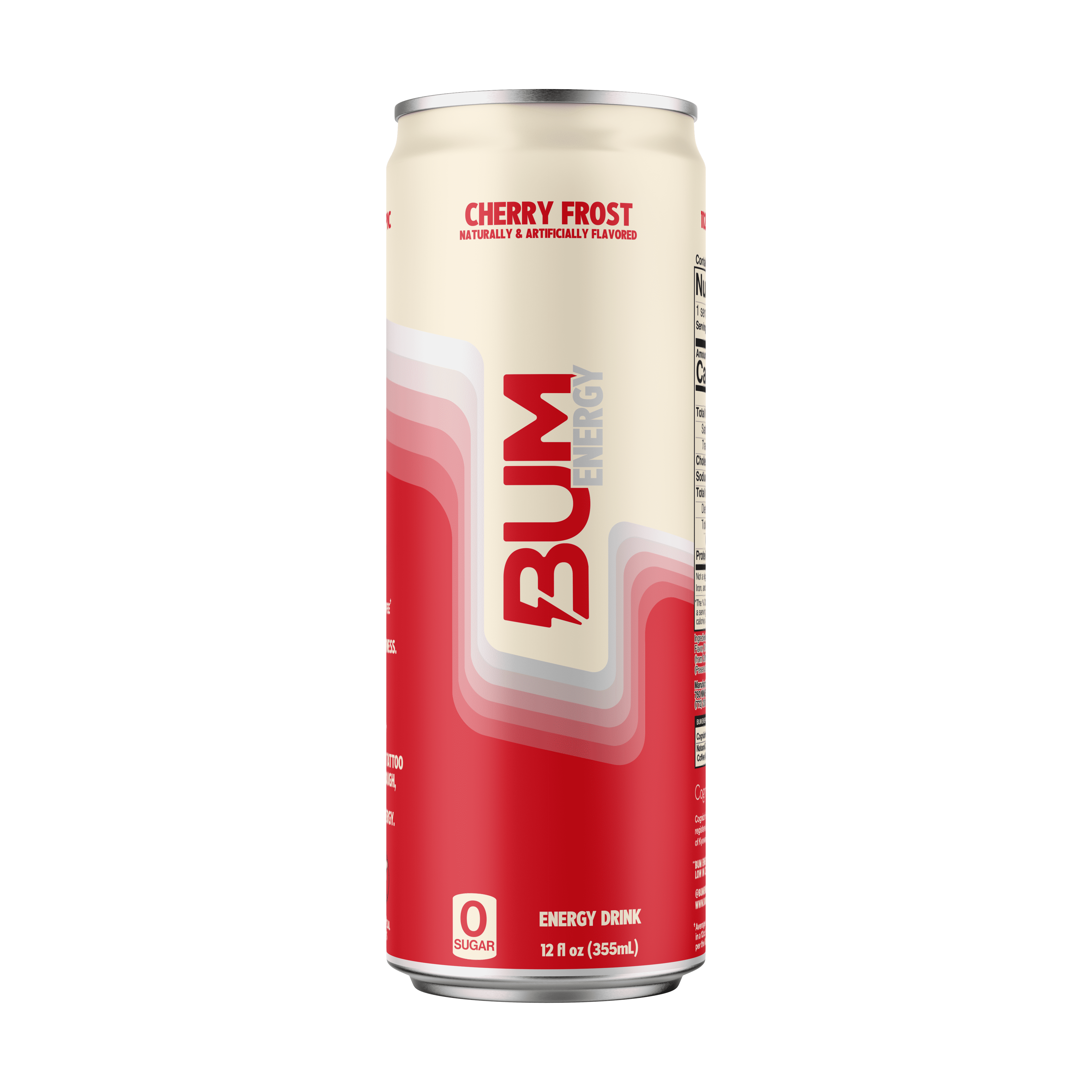 Raw Nutrition BUM Energy Drink, 112 mg Natural Caffeine, Cherry Frost ...