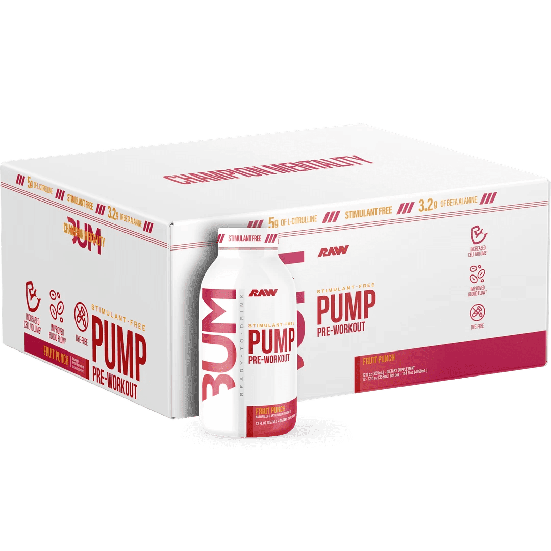 Raw Nutrition x CBUM - Essential PUMP Ready-to-Drink, Fruit Punch, 12 ...