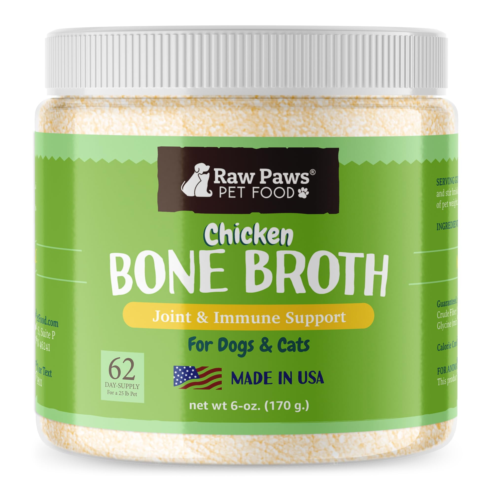 Raw Paws Chicken Bone SAF21 Broth for Dogs & Cats, 6-oz - Made in USA ...