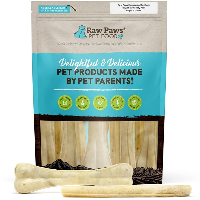 Raw Paws Compressed Rawhide Dog HYZ01 Chew Variety 10" Compressed ...