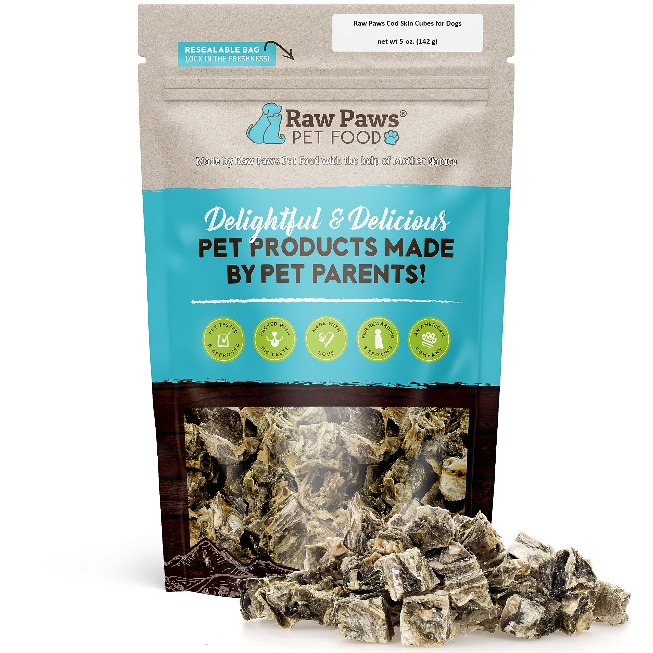 Raw Paws Skin OIF8 Cubes for Dogs, 5-oz - Skins for Dogs - Fish Skins ...